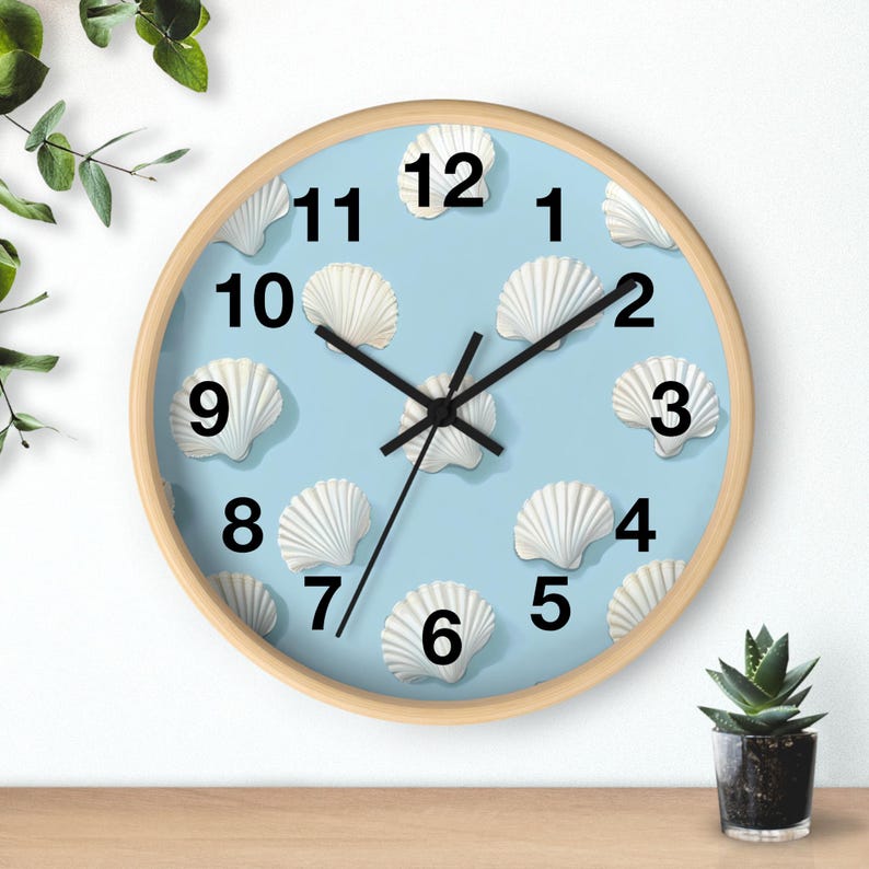 Beach Wall Clock With Numbers, Beach House Coastal Home Decor, Ocean ...