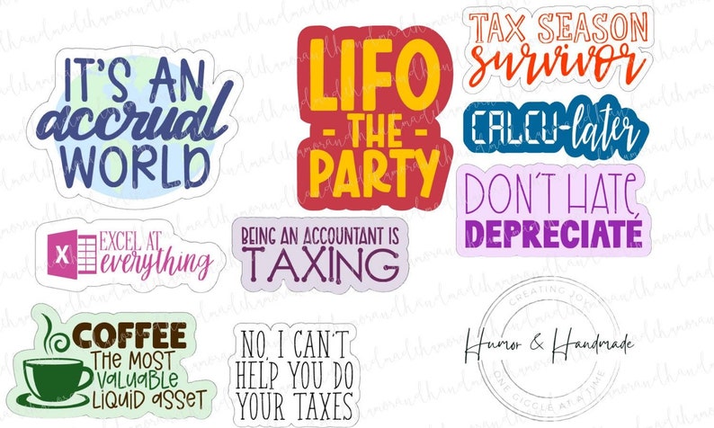 Funny Accounting Stickers: CPA & Finance Puns - 9 Pack - Etsy