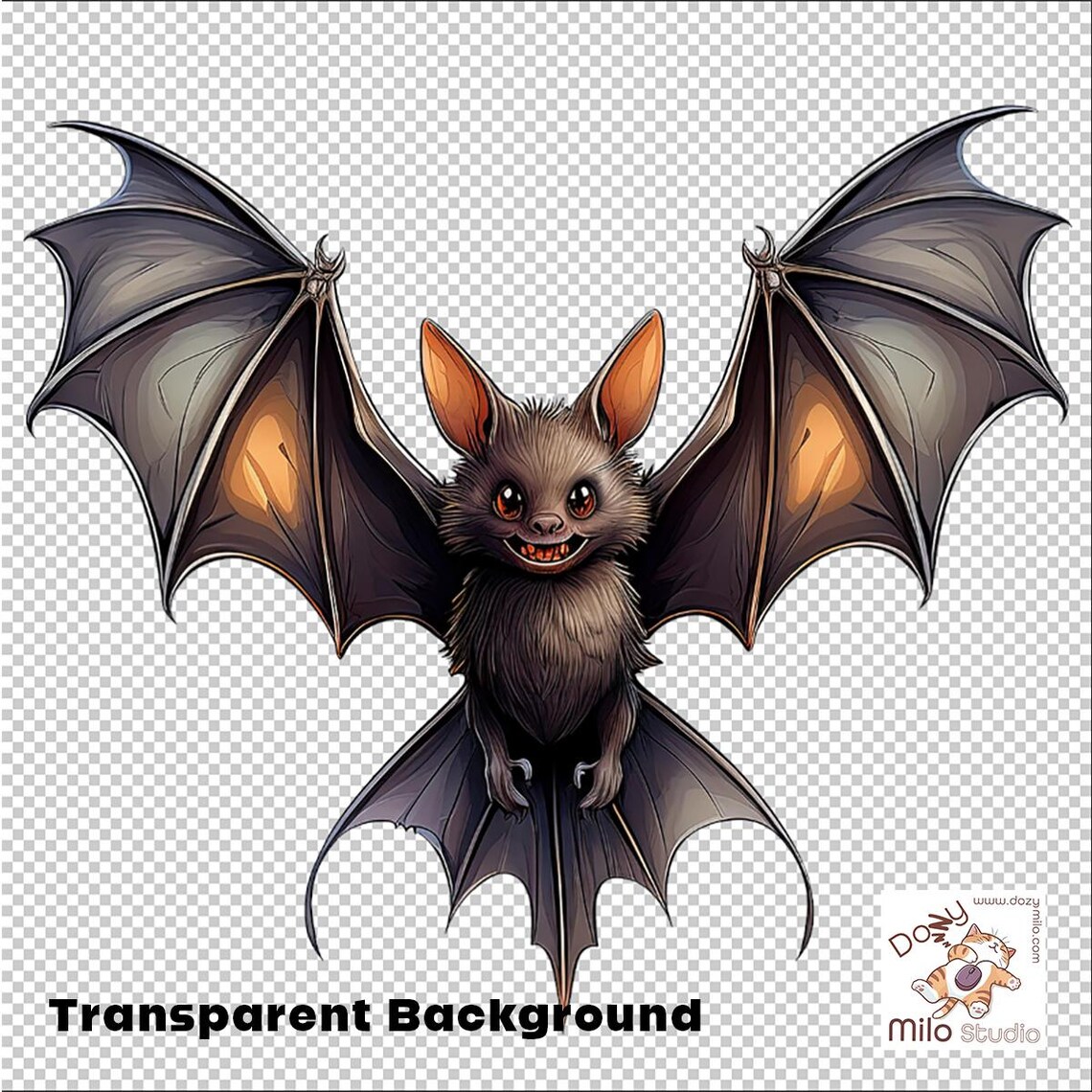 Cute 2D Cartoon Bat, Halloween Bat, Bat Png, Sticker Png, Mug Png ...