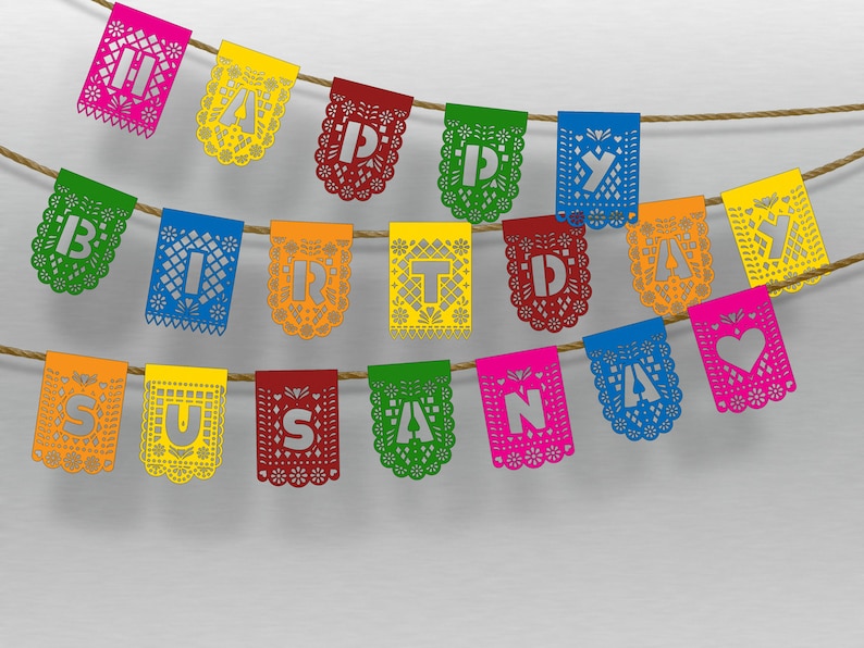Papel Picado Alphabet Bundle, Fiesta Decor SVG Files, Cricut Birthday ...