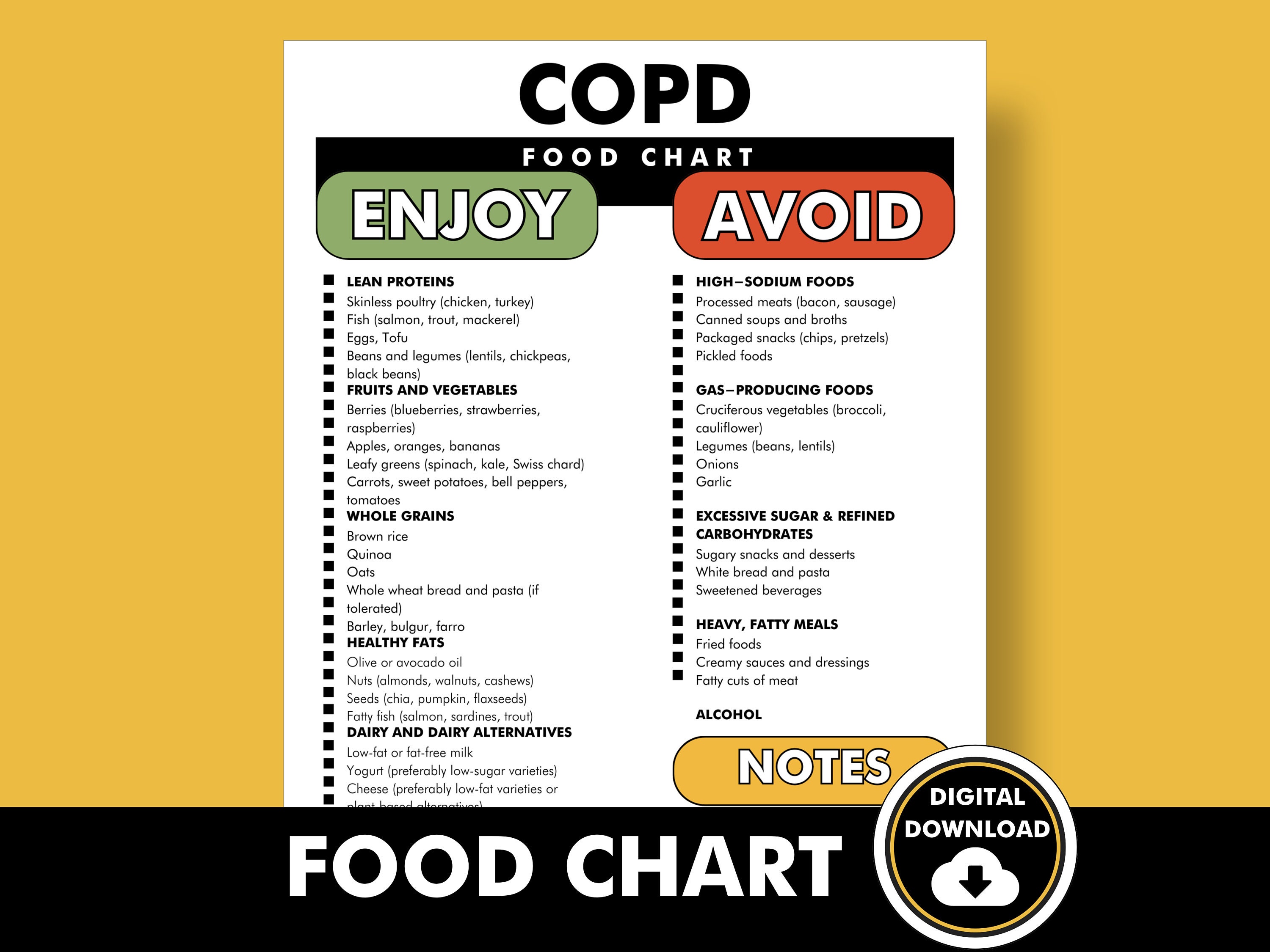 COPD Diet Food Chart, COPD Diet Plan, PDF, Helps People With Chronic ...