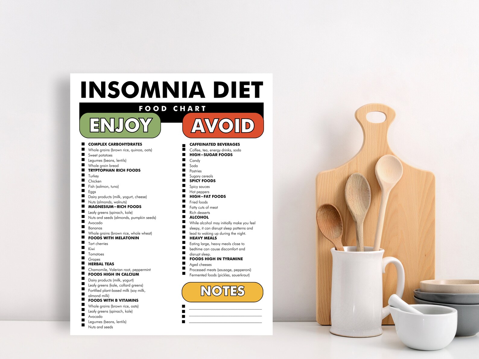 Insomnia Diet Chart, Insomnia Food List - Printable PDF to Help You ...