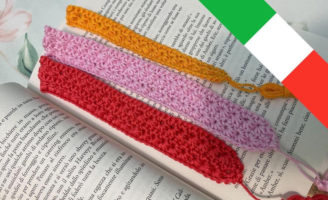 Crochet Bookmark Star Stitch Pattern PDF to Download Italian - Etsy