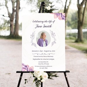 PERSONALIZED FUNERAL CARD, Memorial Service Invite Editable Celebration ...