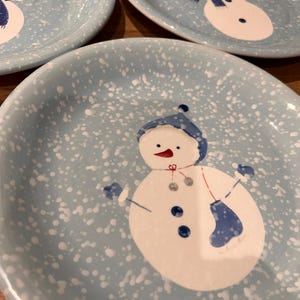 Vintage Snowman Holiday Plates, Set of 3 by Home, Holiday Dinner Plates ...