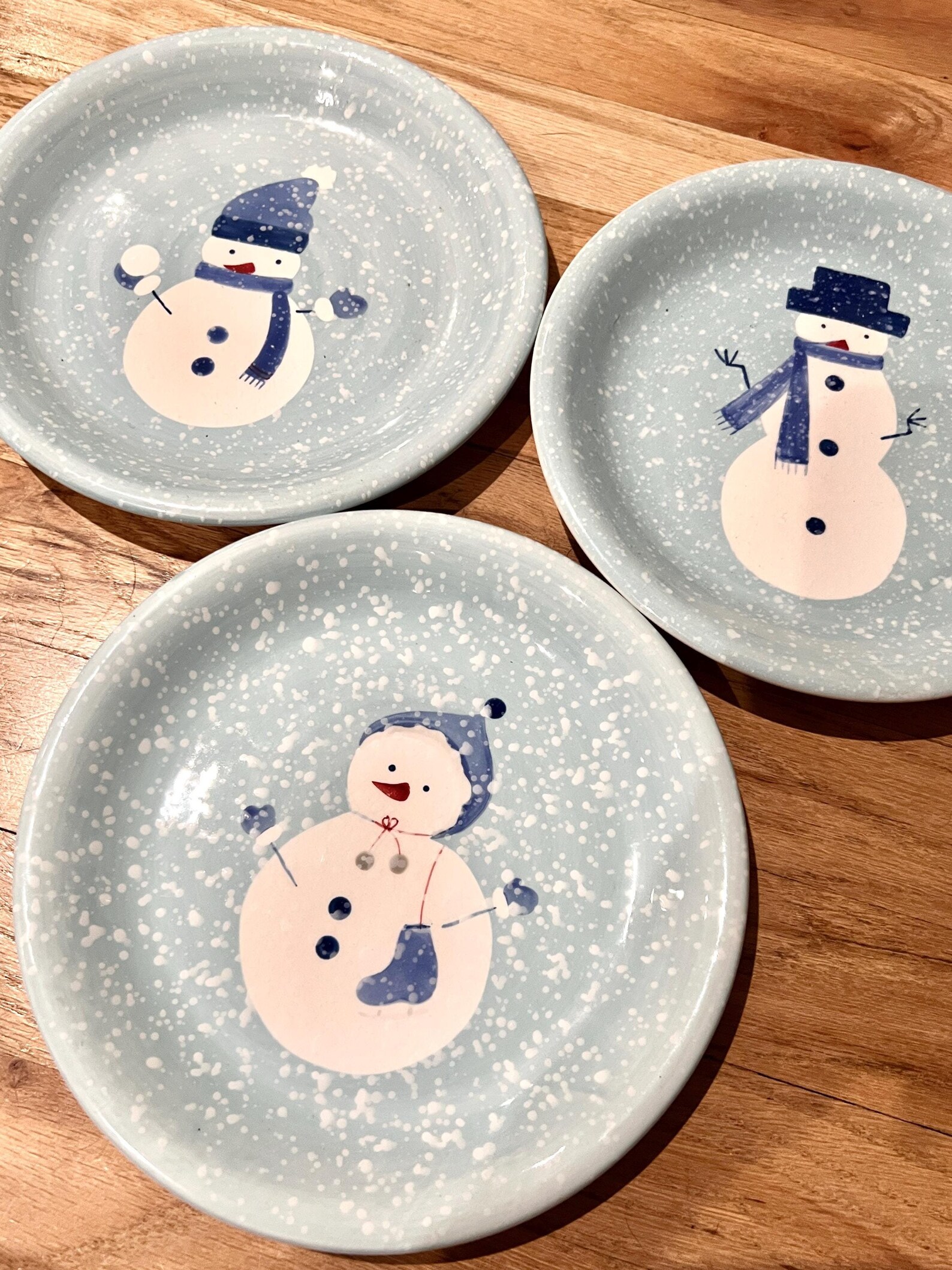 Vintage Snowman Holiday Plates, Set of 3 by Home, Holiday Dinner Plates ...