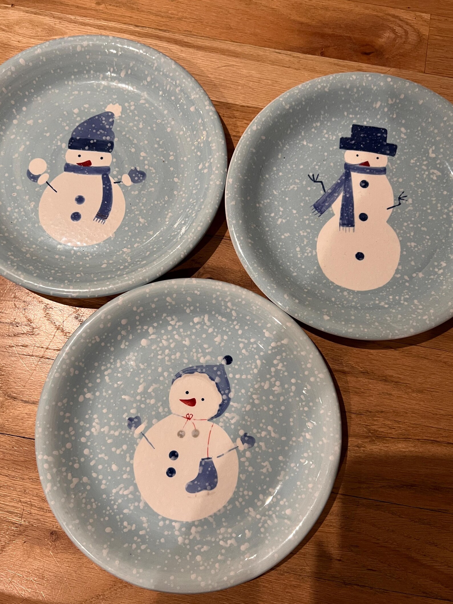 Vintage Snowman Holiday Plates, Set of 3 by Home, Holiday Dinner Plates ...