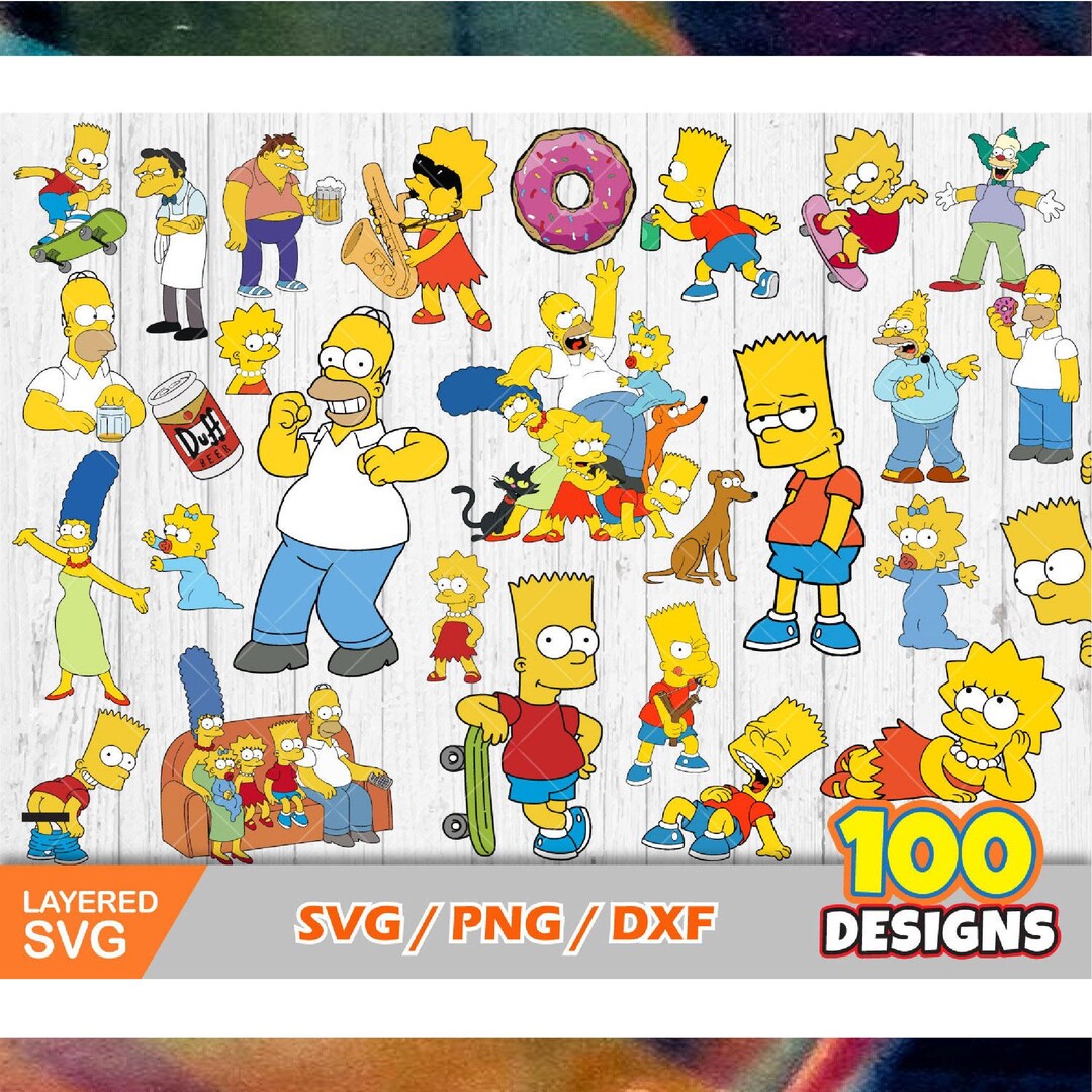 Simpsons Clip Art Bundle, Simpsons Svg Cut Files for Cricut ...