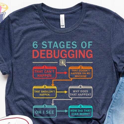 6 Stages of Debugging T-shirt Funny Mens Software Developer - Etsy