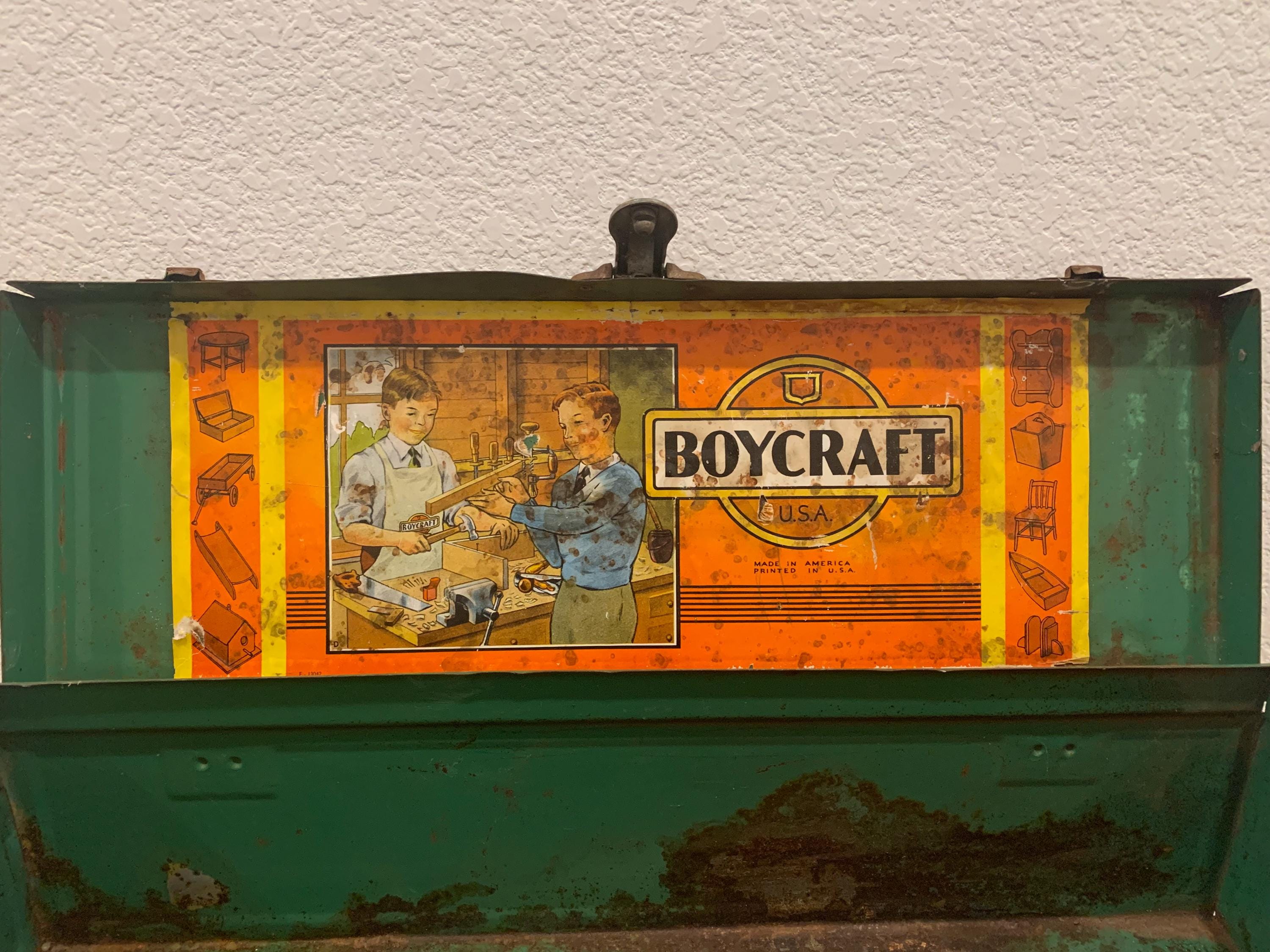 Boycraft Toolbox, Vintage Toolbox, Green Toolbox, Seasonal Decor ...