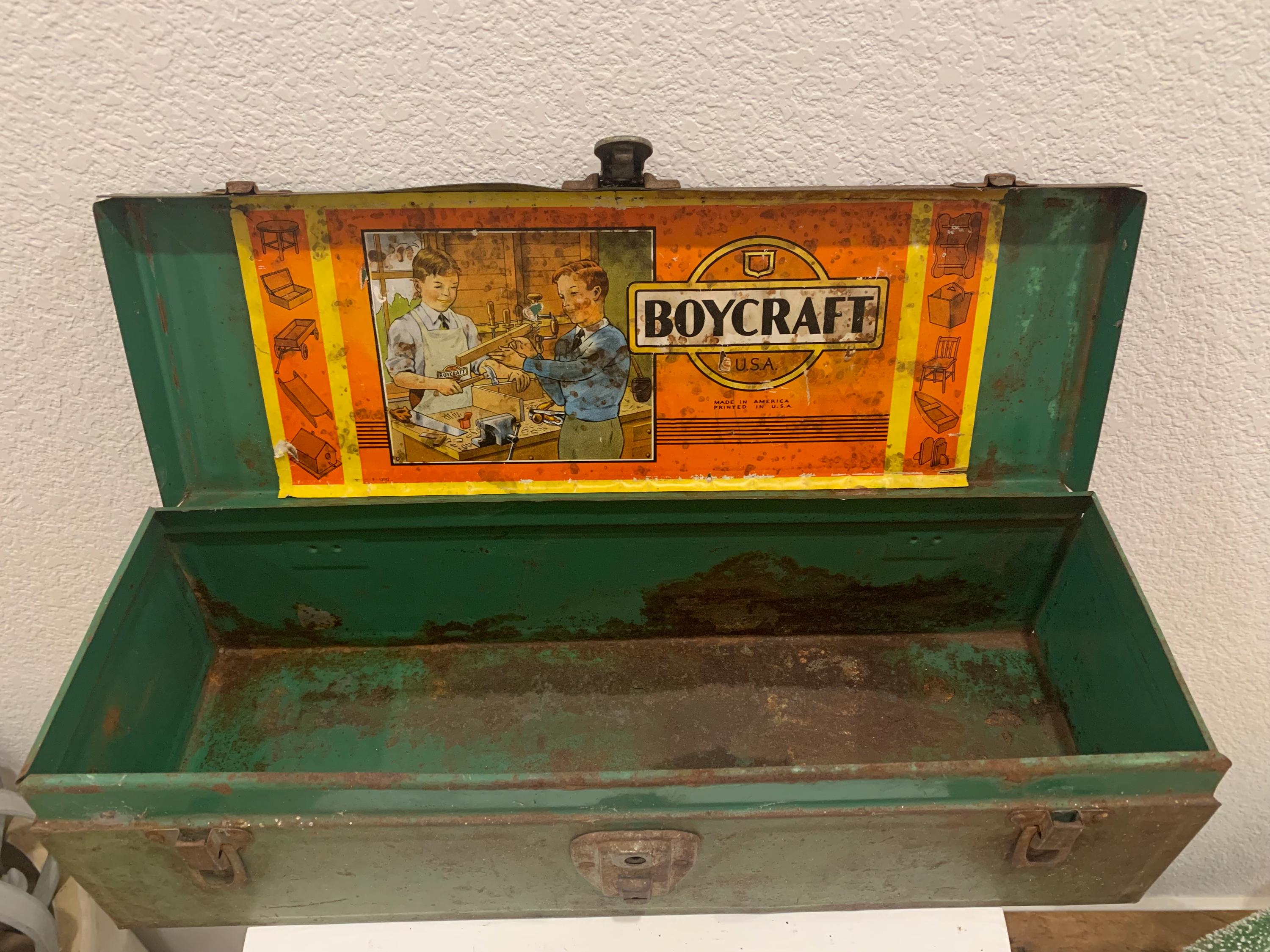 Boycraft Toolbox, Vintage Toolbox, Green Toolbox, Seasonal Decor ...