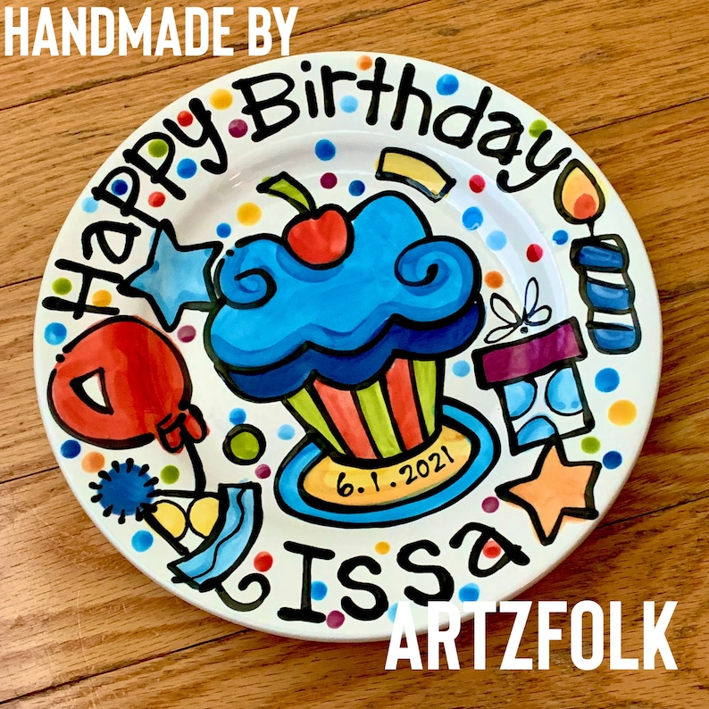Handmade Ceramic Birthday Cake Plate Personalized Birthday - Etsy
