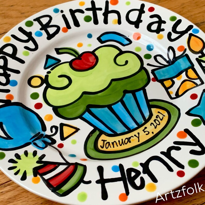 Personalized Birthday Plate: Custom Ceramic Party Theme - Etsy