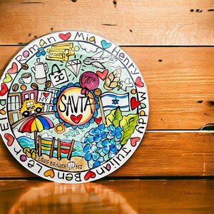 Custom Story Art Ceramic Handmade Family Platter Personalized Family ...