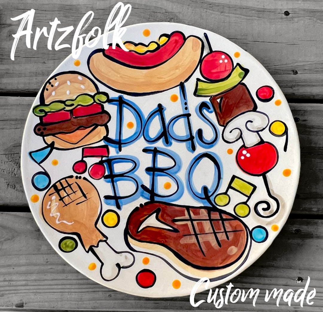 Custom Handmade Ceramic Personalized Bbq Serving Tray - Etsy