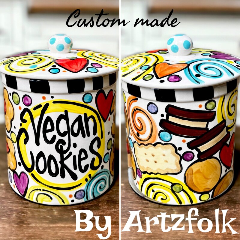 Painted Cookie Jar - Etsy