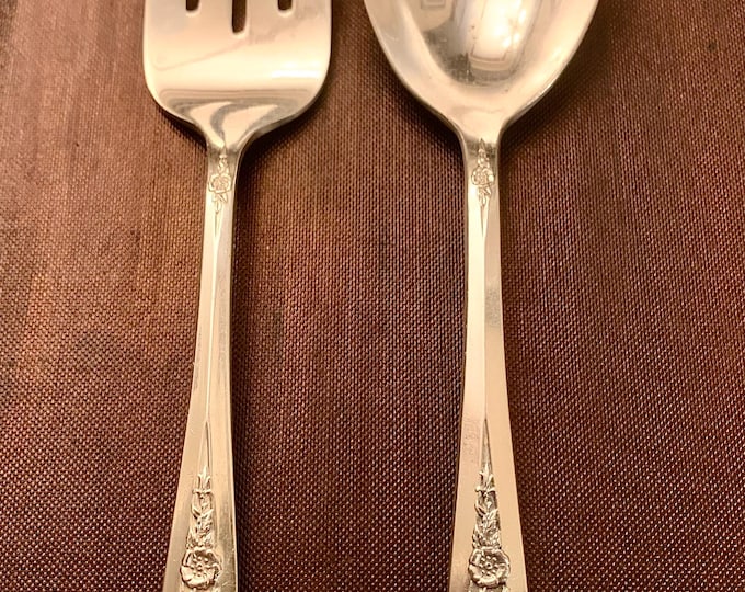 Victorian WM Rogers & Son Silver Plate Flatware Primrose Serving Fork ...