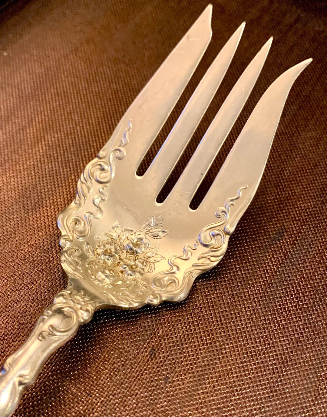 Antique Holmes and Edwards Floral Pattern Serving Fork Silver Plate - Etsy