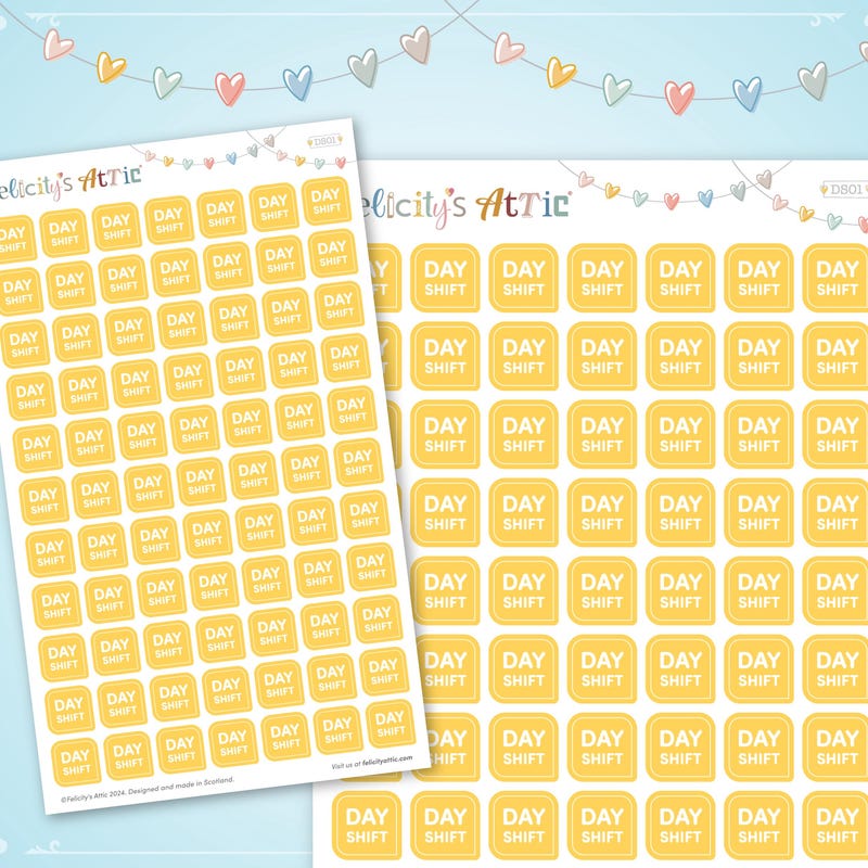 Shift Calendar Sticker - Etsy UK