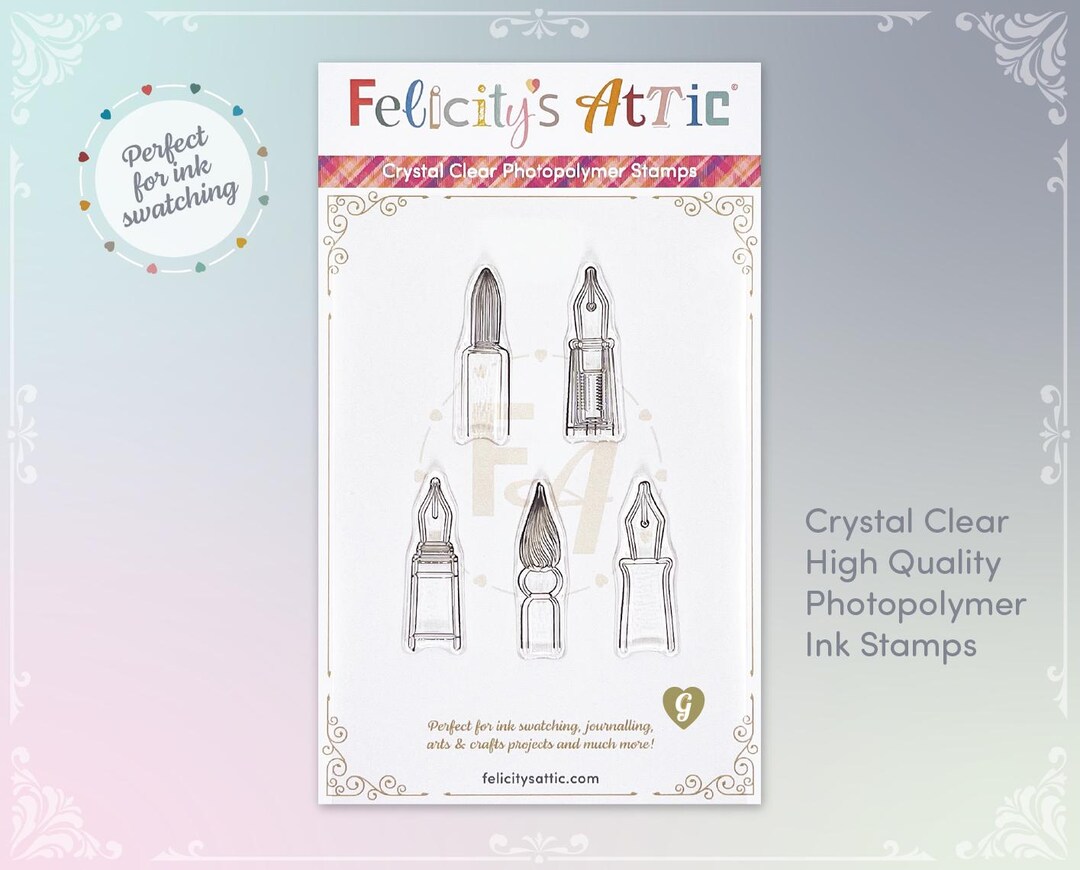 Clear Ink Stamps Fountain Pen Nibs Ink Dip Pens Rubber Ink Stamps Ink ...