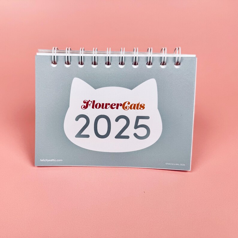 2026 Desktop Calendar, Cute Cats & Flowers, A6 Spiral Bound - Etsy