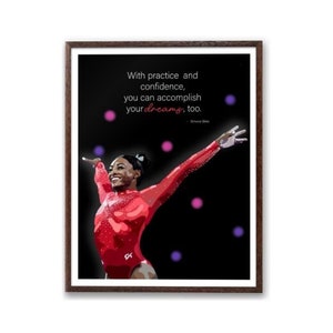 Simone Biles Digital Illustration With Inspirational Quotes ...