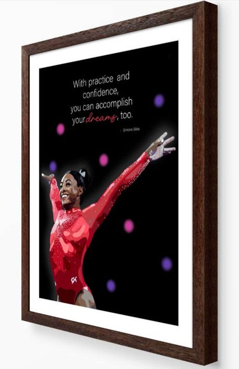 Simone Biles Digital Illustration With Inspirational Quotes ...