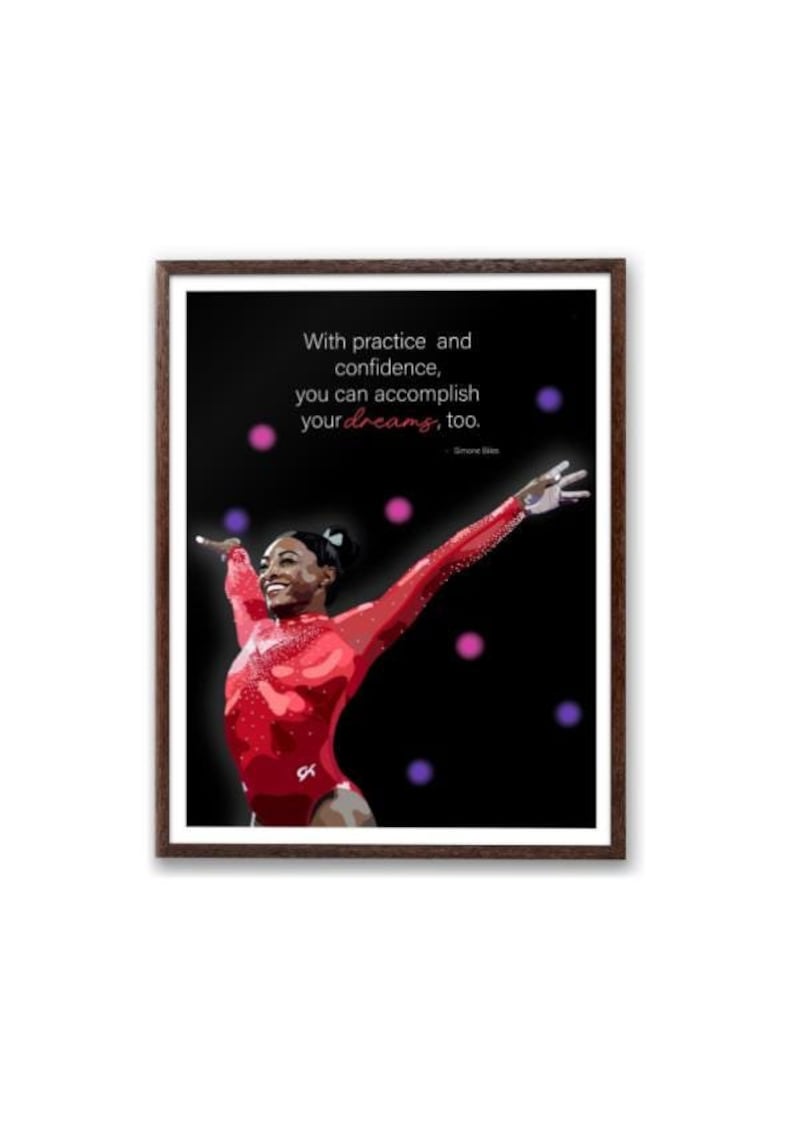 Simone Biles Digital Illustration With Inspirational Quotes ...