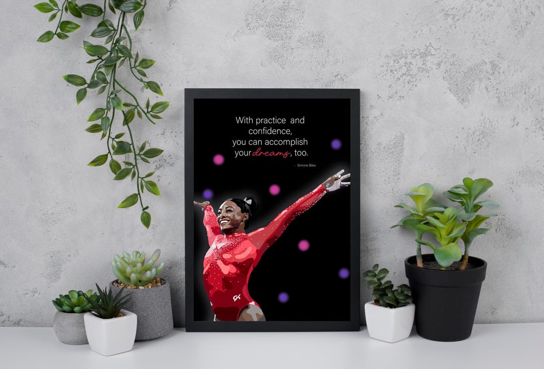 Simone Biles Digital Illustration With Inspirational Quotes ...