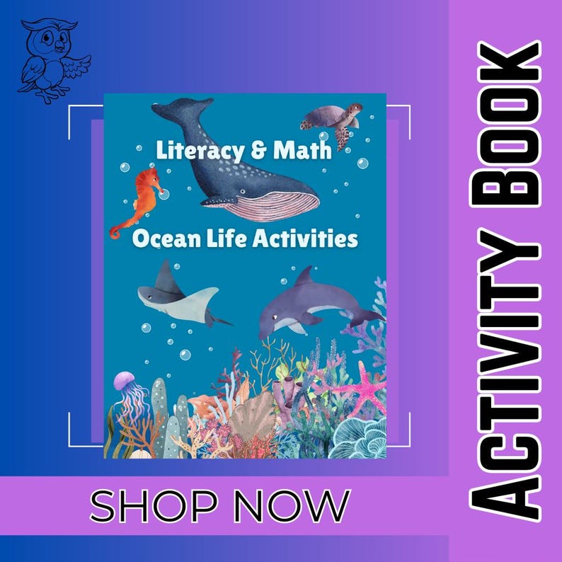 Childrens Preschool Activity Book Ocean Life - Etsy