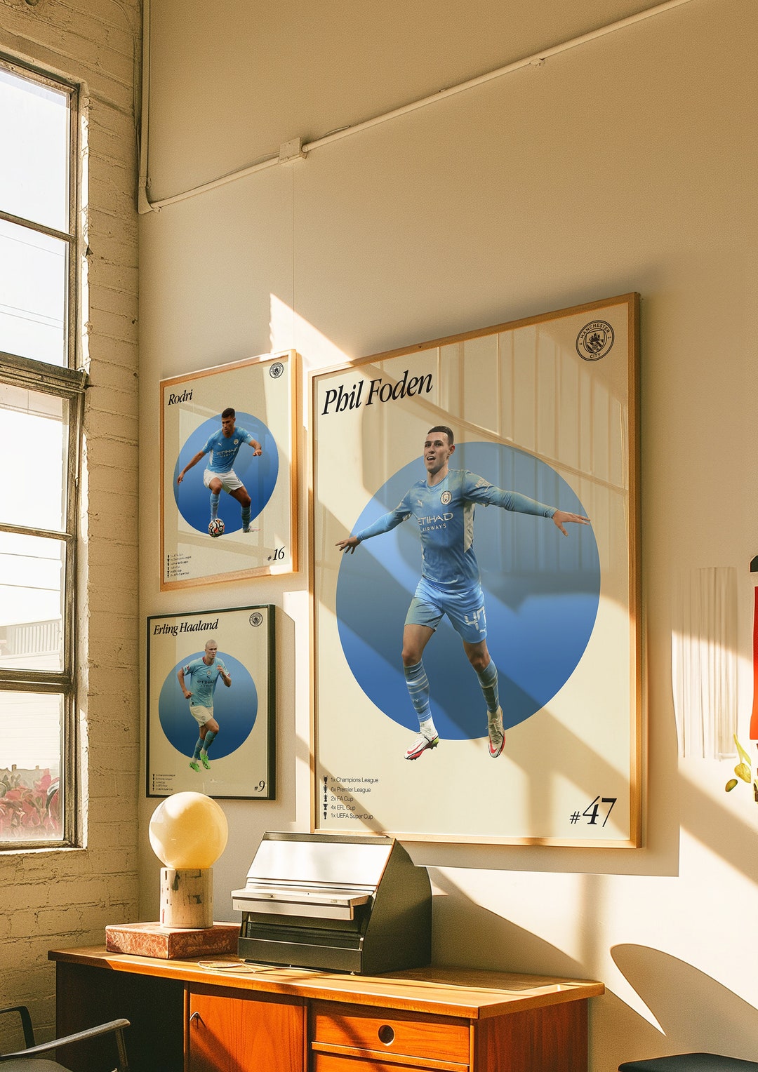 Man City Poster Set, Erling Haaland Poster, Phil Foden Poster, Rdri ...