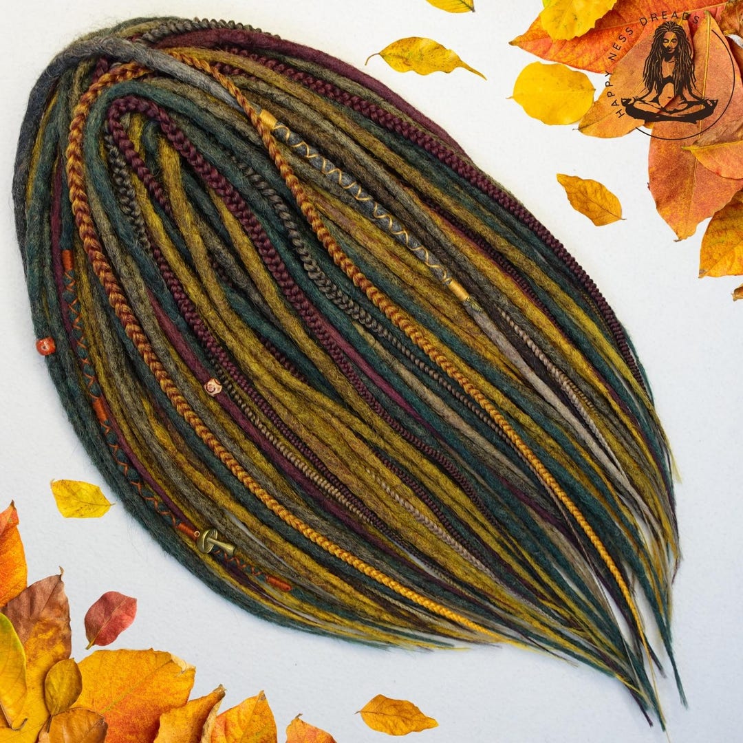 Mixed Dreadlock Extensions and Braids, Fall Blend Auburn Dreadlocks ...