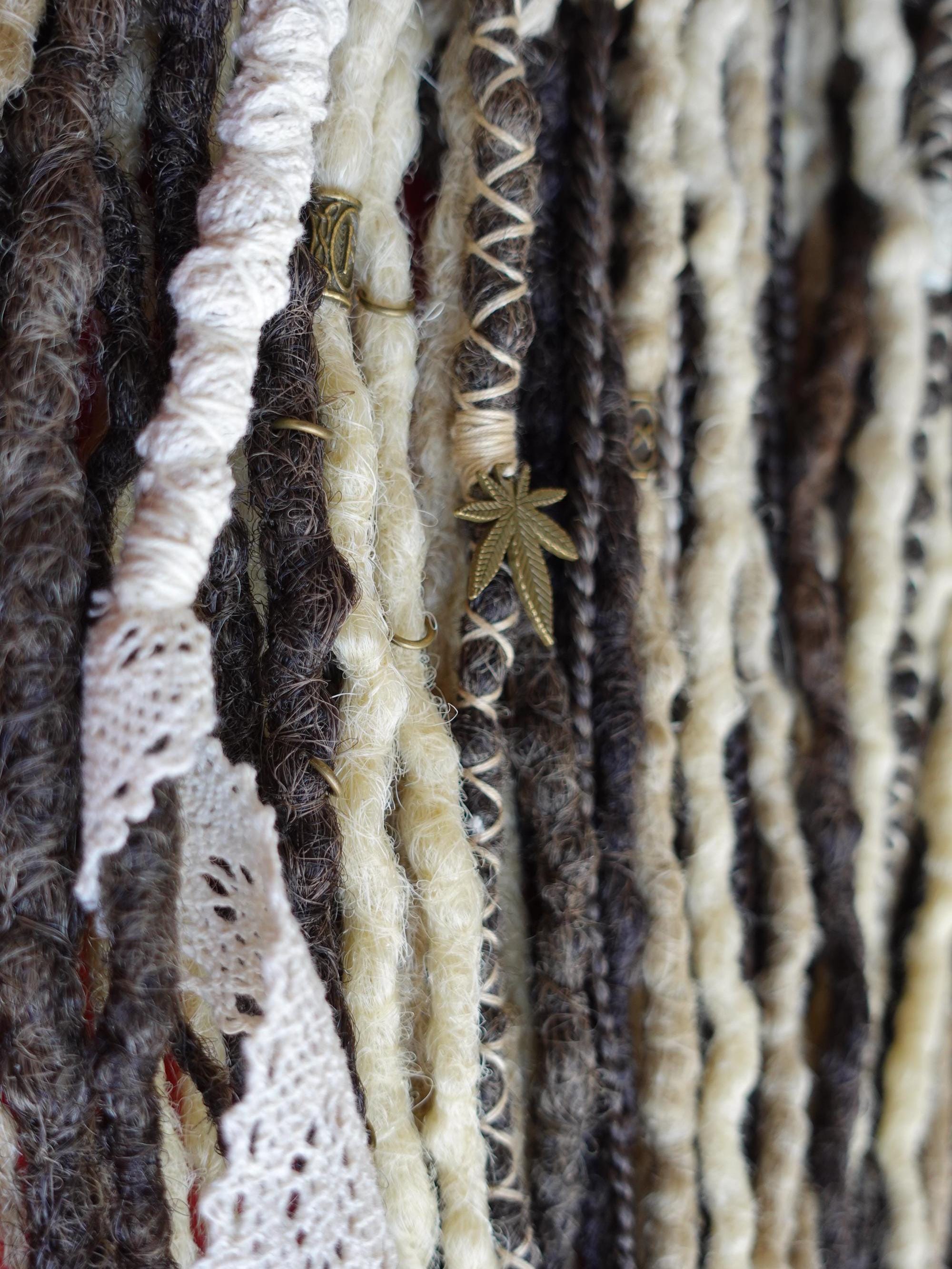 Custom Boho Dreadlocks Extensions Beige Brown & Blonde Crochet Faux ...