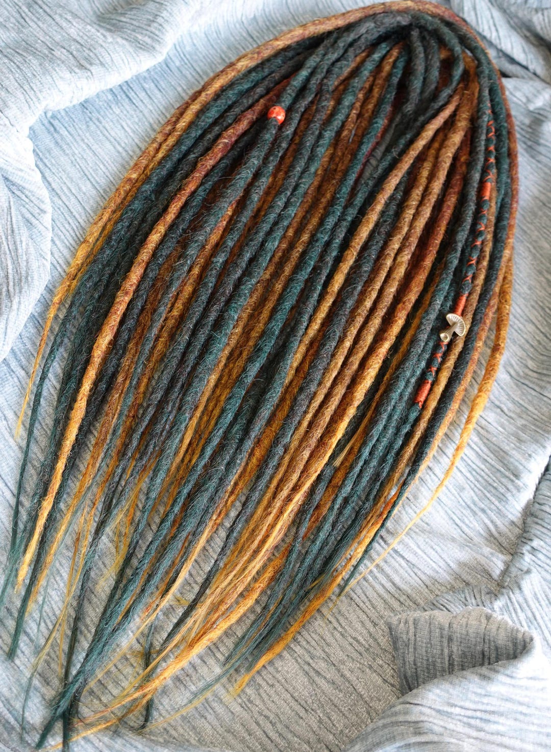 Yellow Mustard and Green Dreadlocks, Crochet Synthetic Dreads, Custom ...