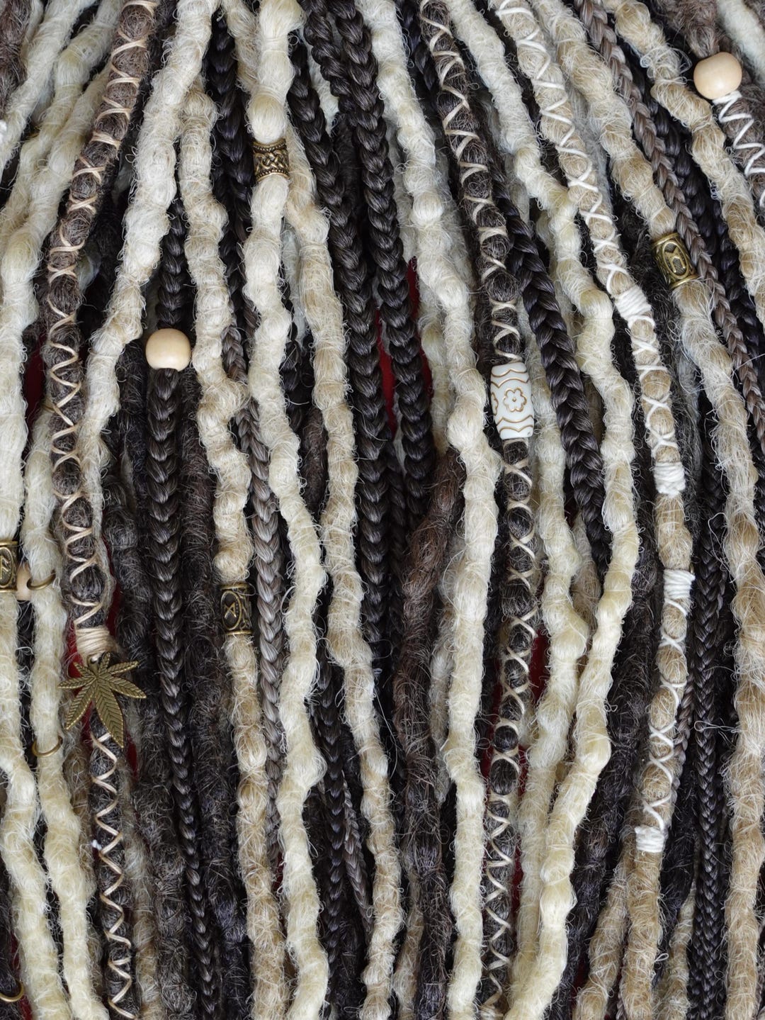 Beige Brown & Blonde Crochet Dreads, Custom Boho Dreadlocks Extensions ...