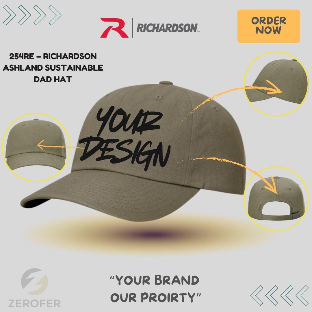Single Hat or Bulk Order, Embroidered on Dad Hat, 254RE Richardson ...