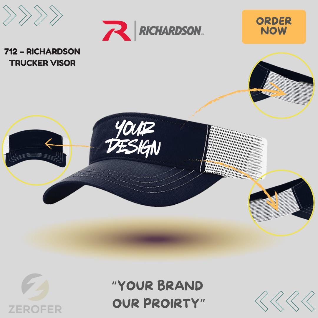 Single Visor or Bulk Order, Custom Embroidery on Sun Visors, 712 ...