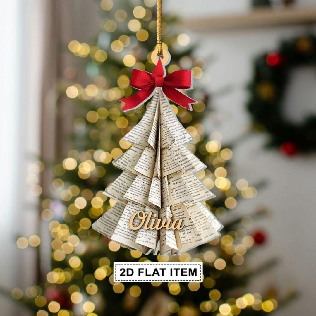 Christmas Book Tree Ornament, Christmas Tree Bookish Gift, Christmas ...