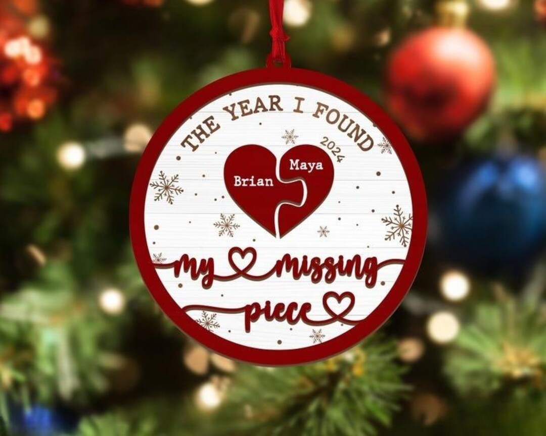 The Year I Found My Missing Piece Couple Christmas Ornament, Newlywed ...