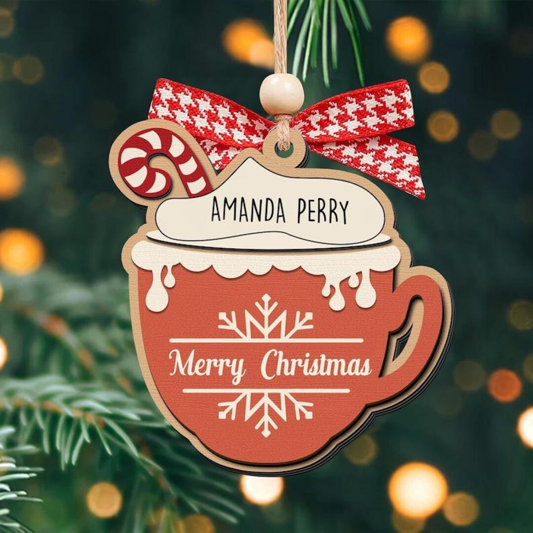 Personalizable Ornament With Family Names Hot Cocoa Christmas ...