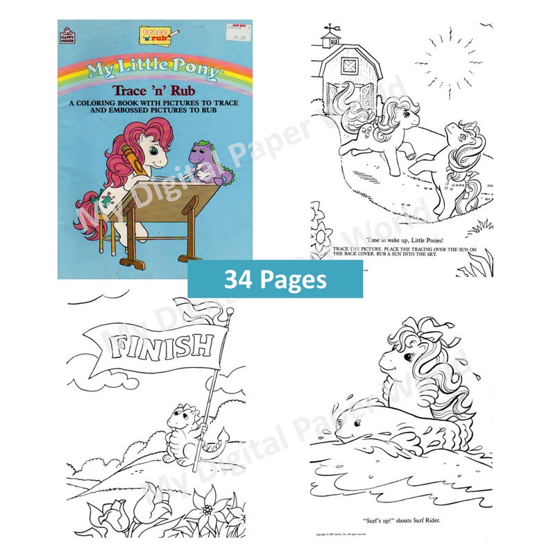 My Little Pony MLP Coloring Book, Vintage Book to Color, Instant ...