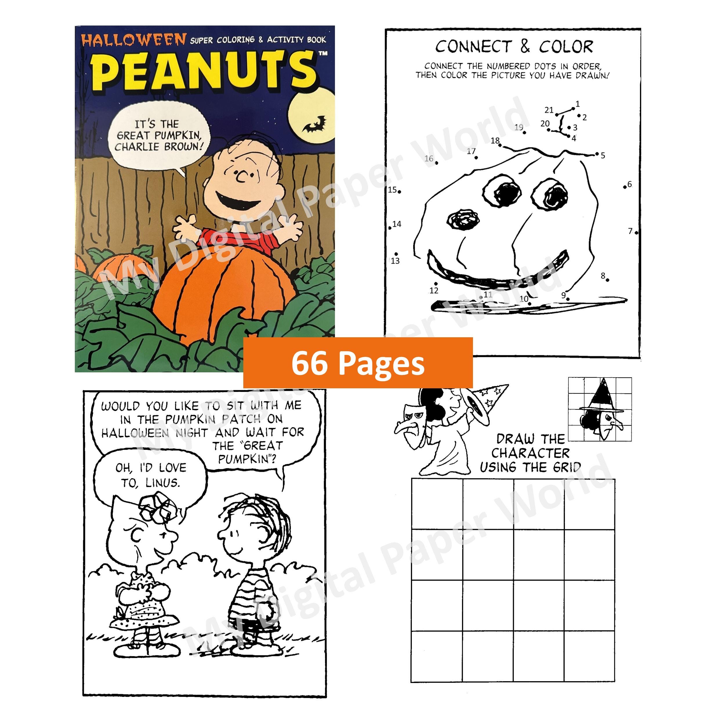 Snoopy Halloween Color Activity Book, Vintage Book Coloring, Instant ...