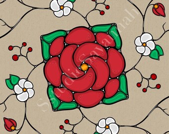 Ojibwe Floral Wall Art | Pink Floral | DIGITAL DOWNLOAD | Printable ...