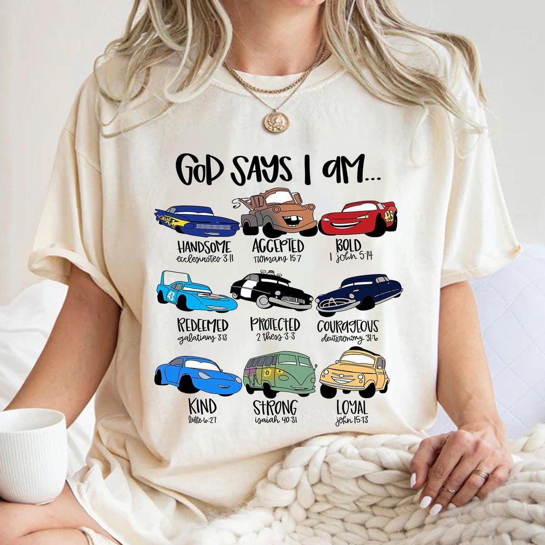 Christian Disney Shirt, Disney Cars God Says I Am Shirt, God Says I Am ...