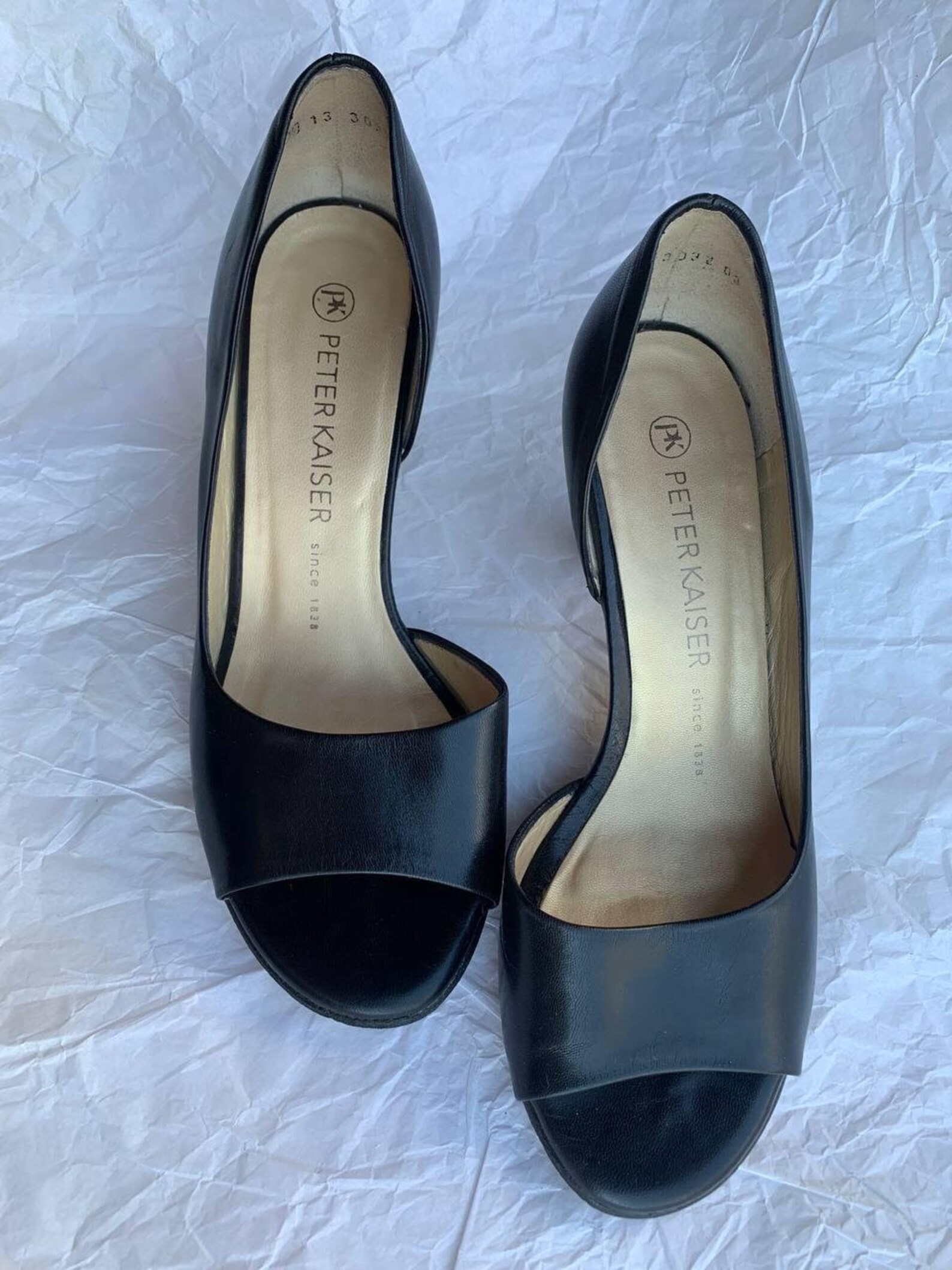 Peter Kaiser Black Women's Leather Vintage Sandals Size EU 36/US 6 # ...