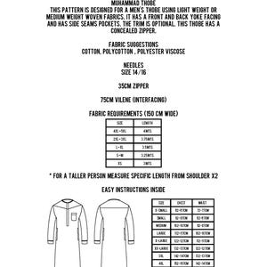 RF043 - Muhammad Thobe Sewing Pattern - Etsy