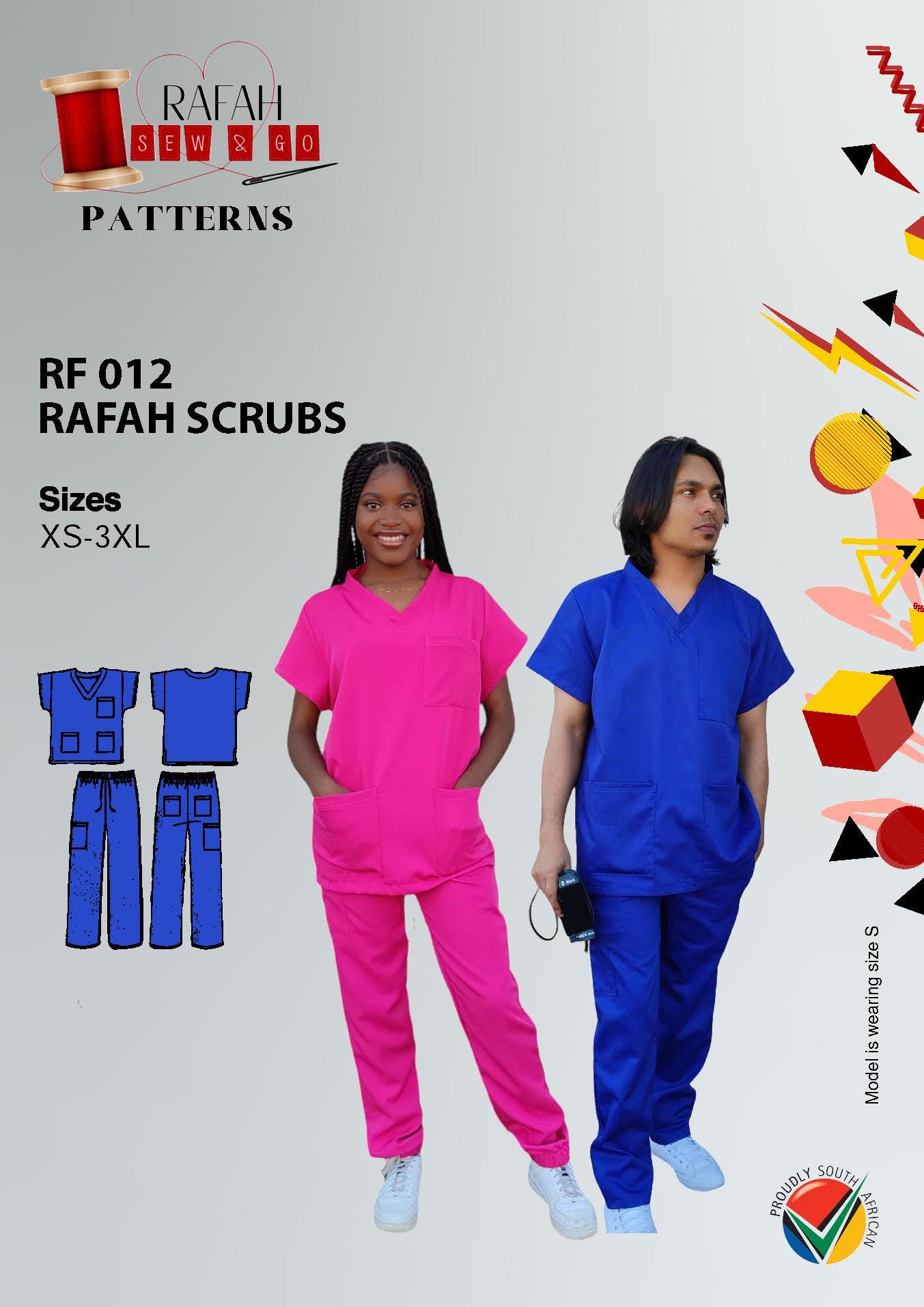 RF012 - Basic Unisex Scrubs Sewing Pattern - Etsy