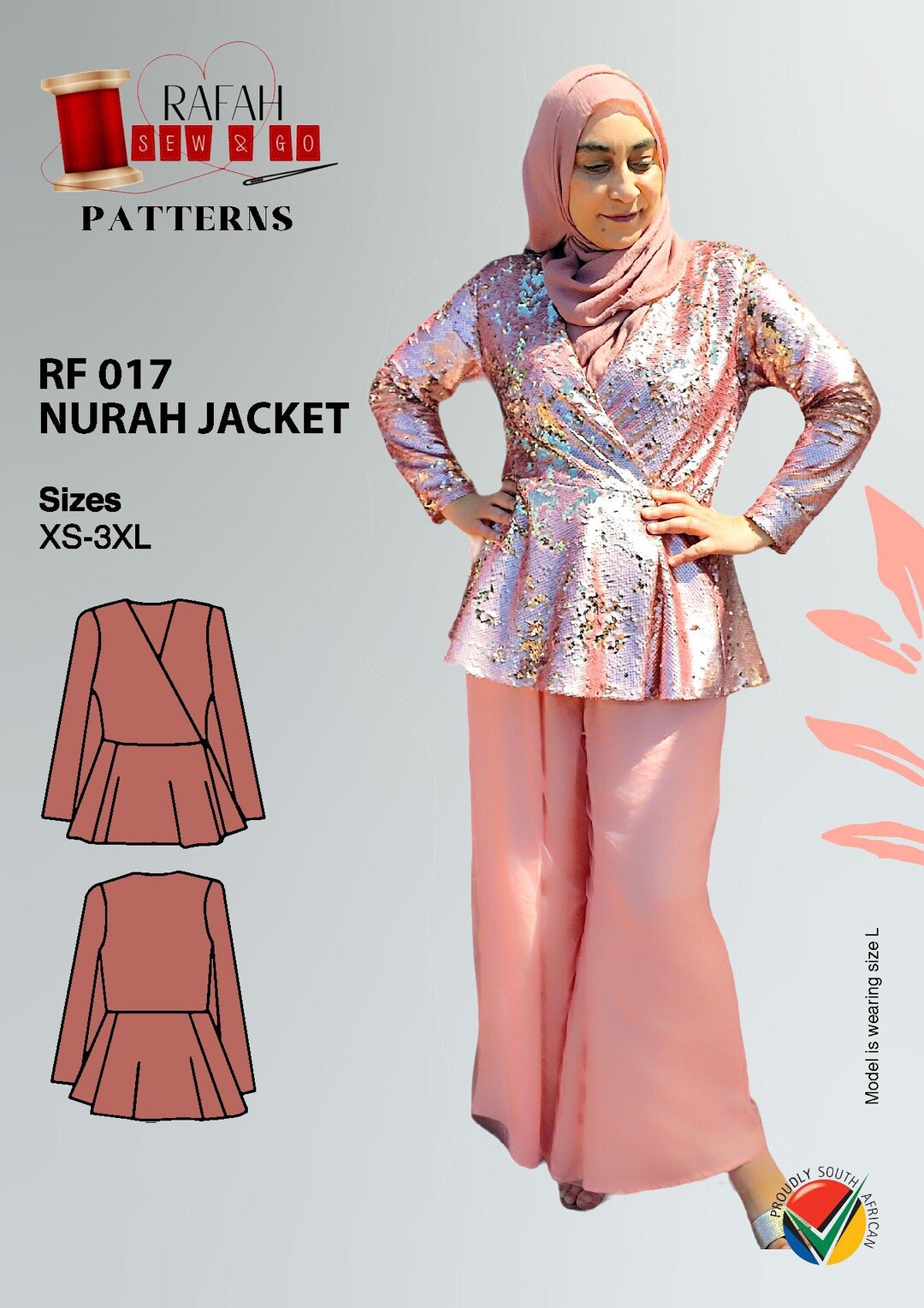 RF017 - Nurah Jacket Sewing Pattern - Etsy