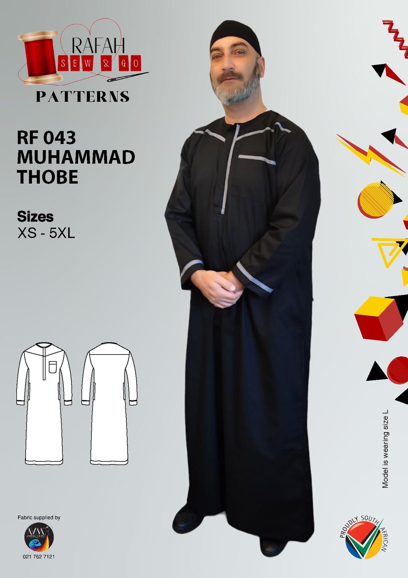 RF043 - Muhammad Thobe Sewing Pattern - Etsy