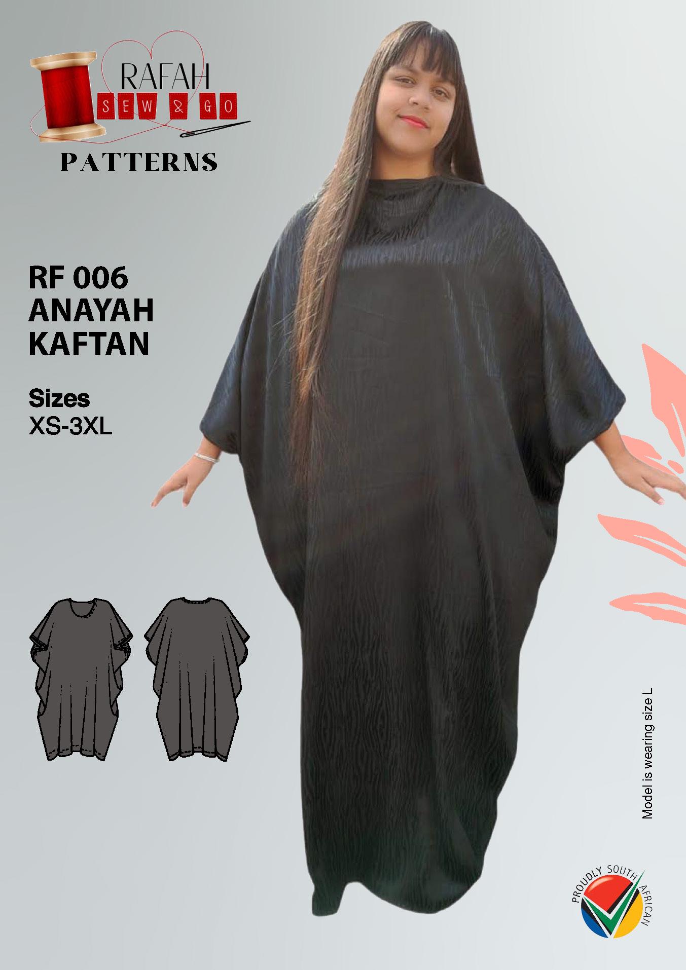 RF006 - Anayah Kaftan Sewing Pattern - Etsy